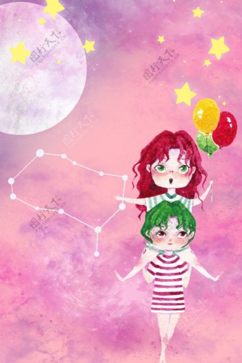 星座之双子座女孩图片素材-编号31654199-图行天下